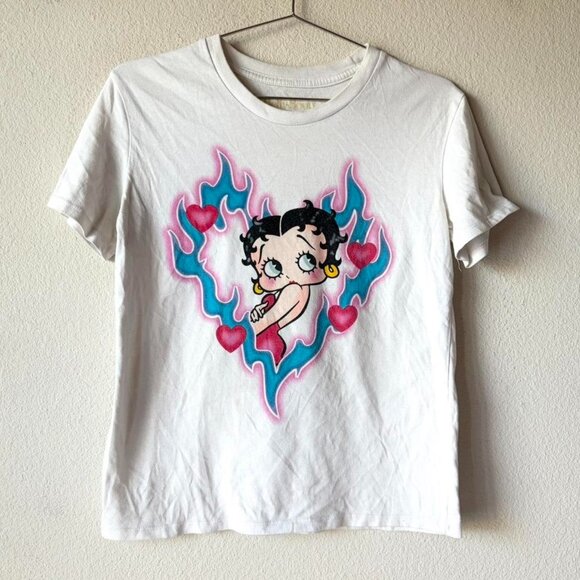 Betty Boop | Tops | Betty Boop White Graphic Tee Shirt Top Womens ...